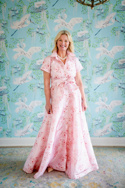 Charlotte Gown in Cherry Blossom Tafetta – Susan Albright
